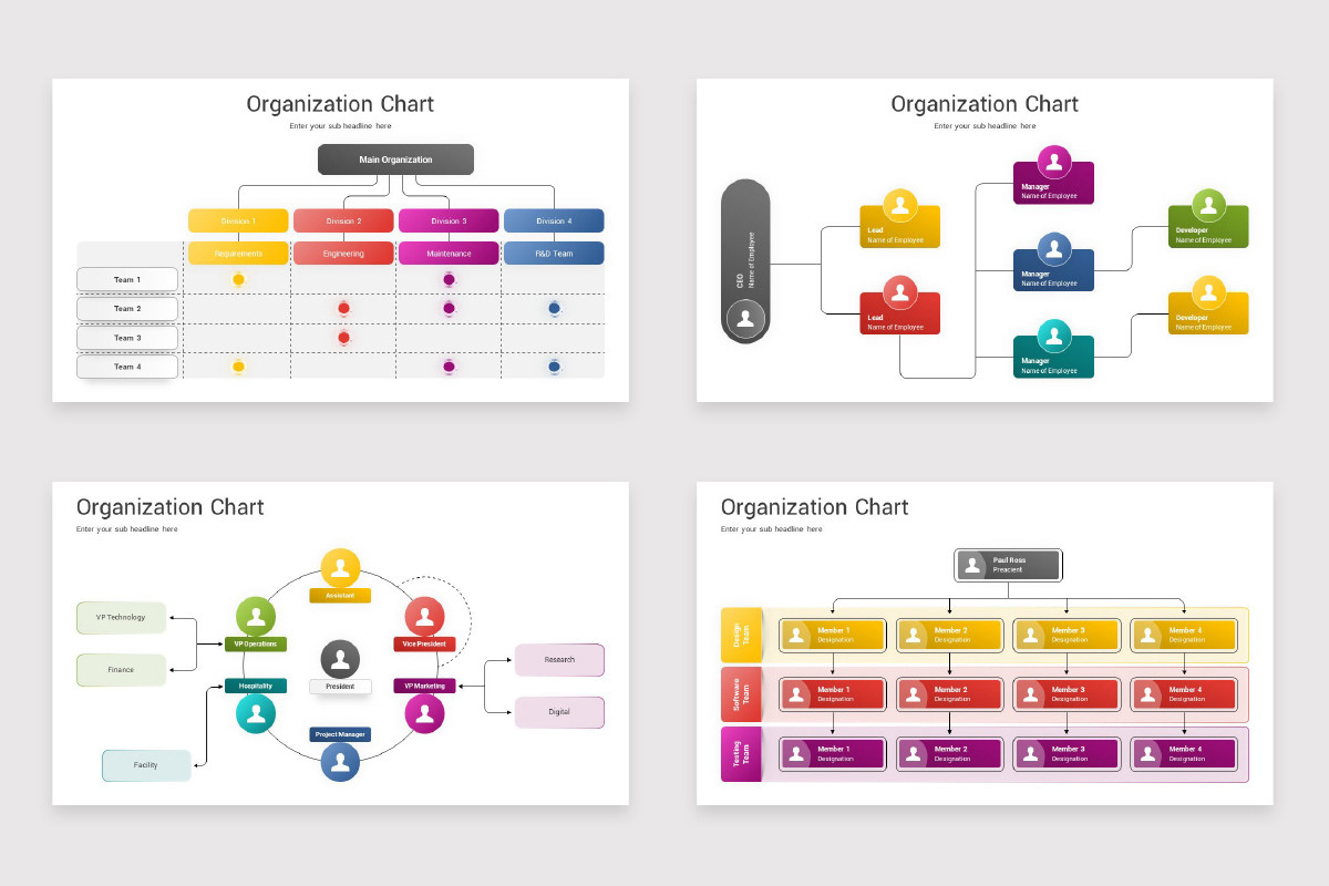 Organization Chart Keynote Template | Nulivo Market